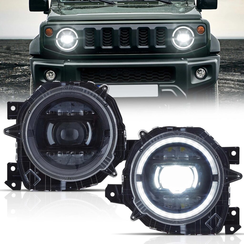 VLAND Headlights for 19-23 Suzuki Jimmy Full LED Dual Beam Projector ...